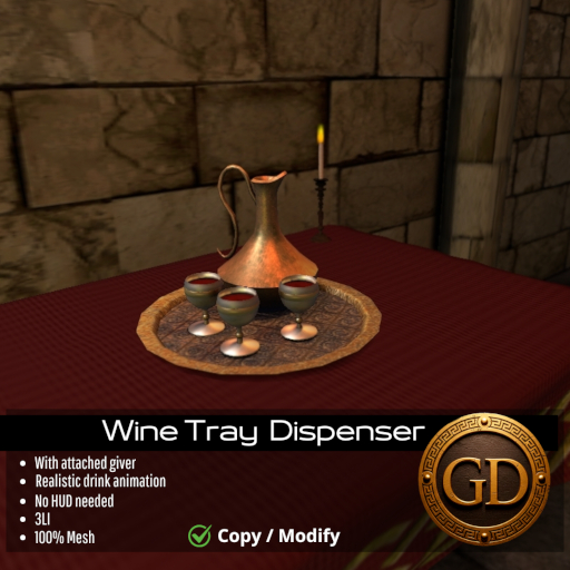 Second Life Marketplace - [[GD]] - Wine Tray - Hand-attachable wine ...